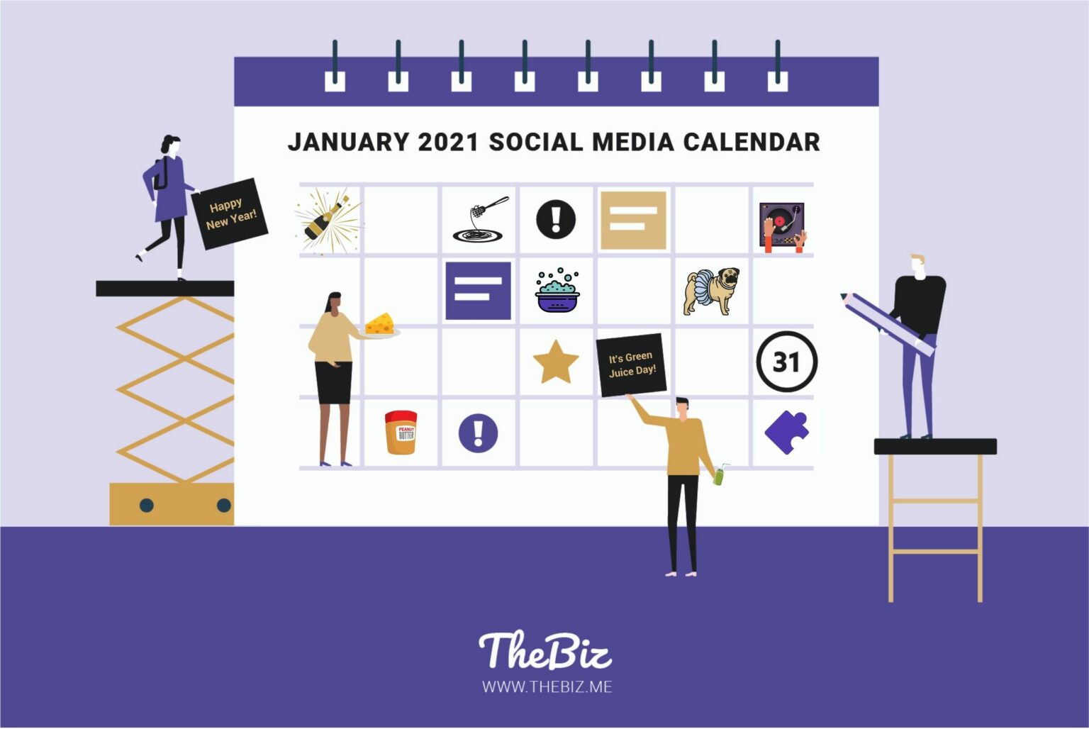 January Social Media Calendar + FREE Templates - TheBiz